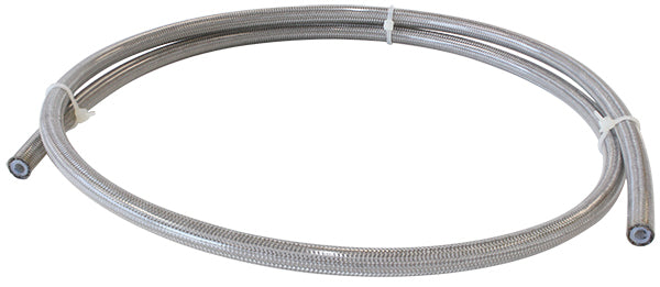 SS TEFLON BRAIDED HOSE -3AN CC6M SILVER 3.5mm ID 6.3mm OD — SpeedSpec