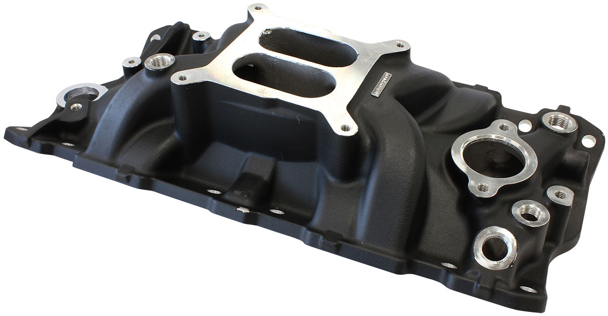 SBC STREET INTAKE MANIFOLD DUAL PLANE CHEV 350 BLACK – SpeedSpec