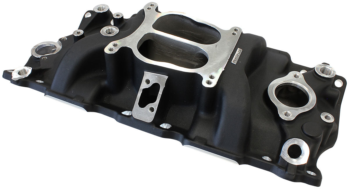 SBC CLASSIC INTAKE MANIFOLD DUAL PLANE CHEV 350 BLACK – SpeedSpec