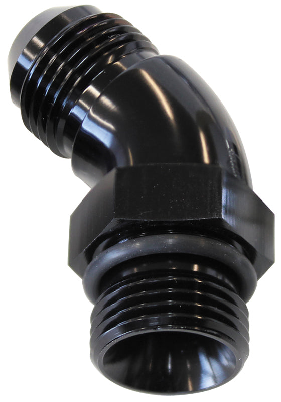 45 DEG -12ORB TO -12AN COMPLETWITH JAM NUT AND O-RING BLACK – SpeedSpec