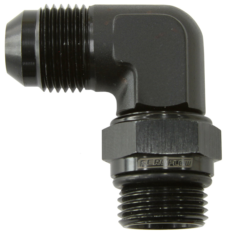 MALE -12 ORB 90 TO -12AN MALE BLACK FULL SWIVEL — SpeedSpec